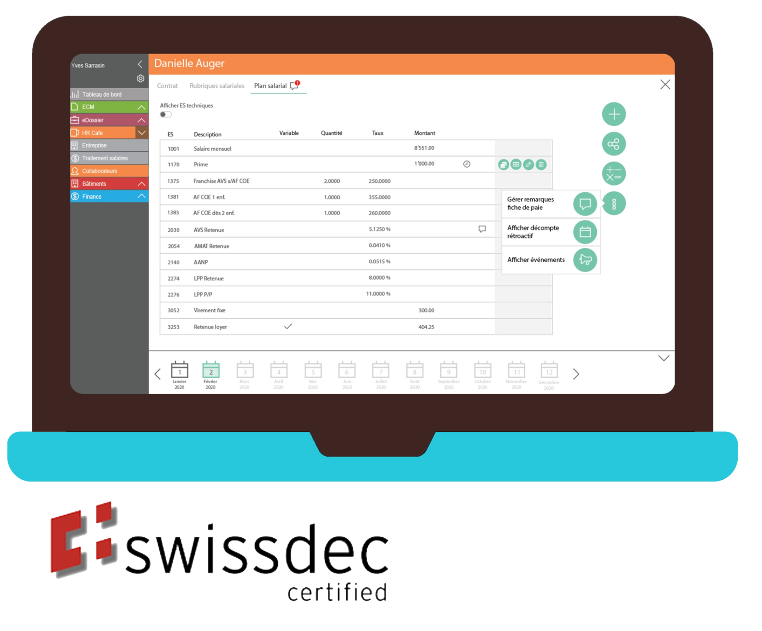 Swissdec ¦ HR Café salaires Logiciel certifié Swissdec